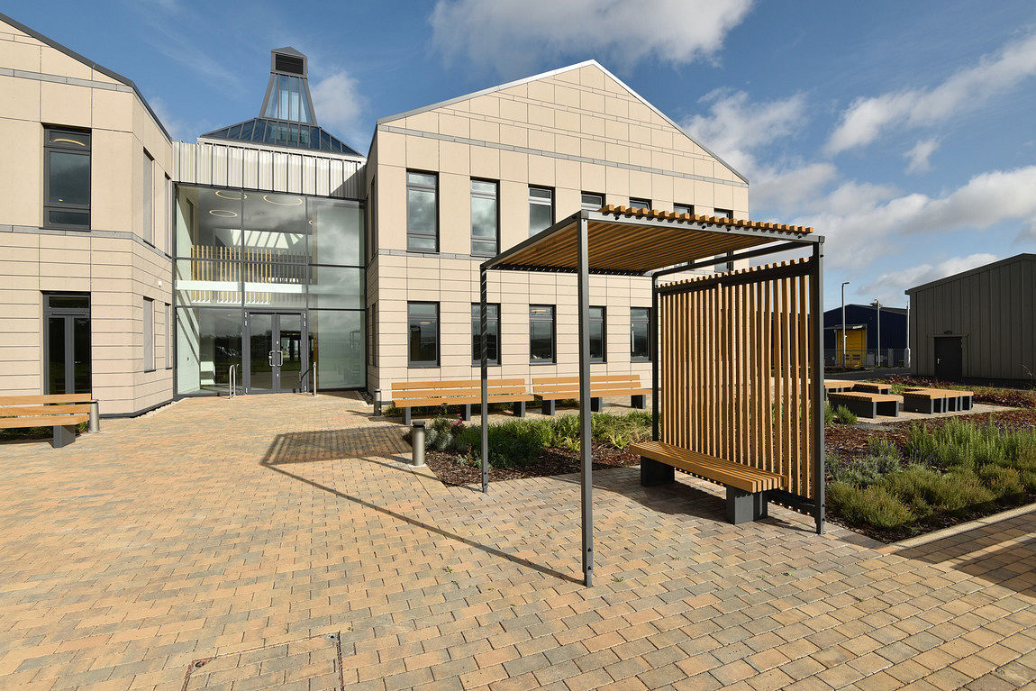 Co-ordinated outdoor furniture - Ian Macleod Distillers, Broxburn | Images