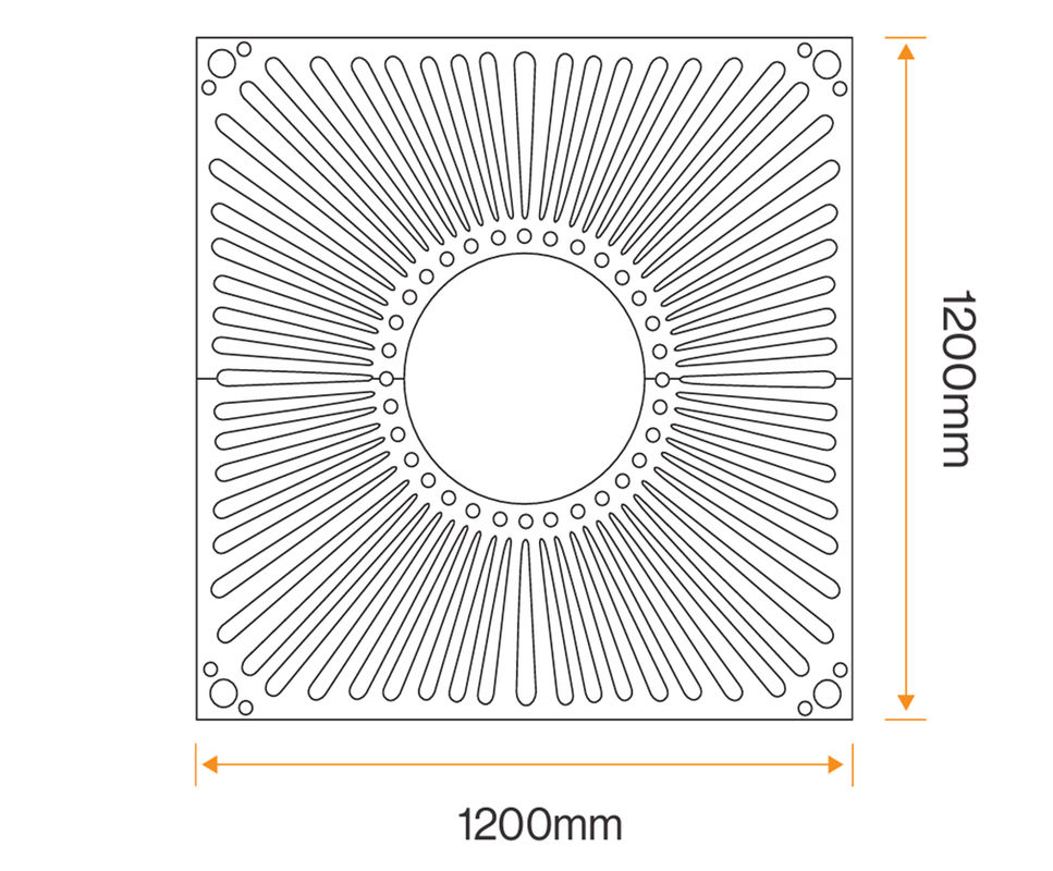 Images for Sunburst - Square Tree Grille 1200mm x 120mm