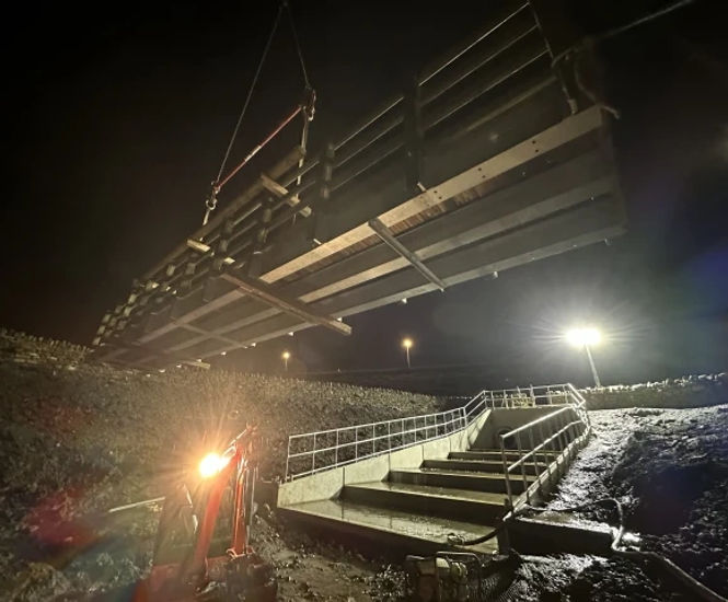 10m pedestrian bridge; 1 week from placing order to installation ...