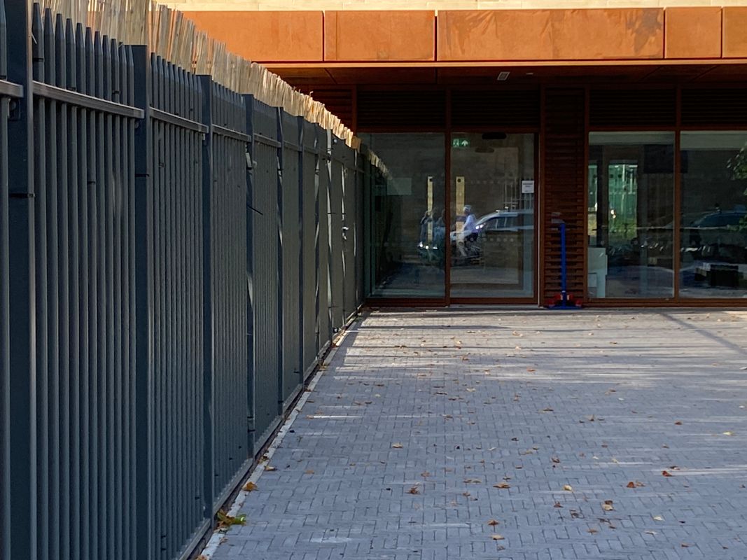 Waste / recycling bin stores and railings for primary school | Images