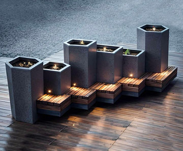 Corten steel bench planters | EXTERNAL WORKS