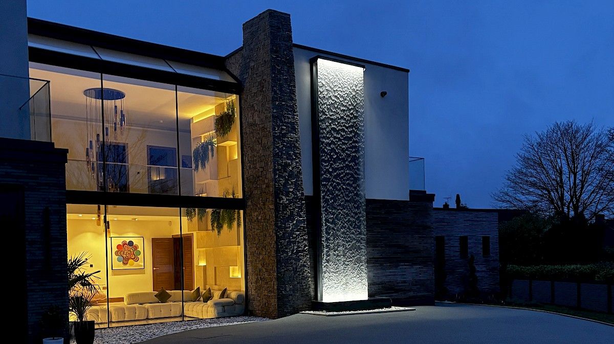 Images for Aquaveil 6.6m-high illuminated water wall for residential facade