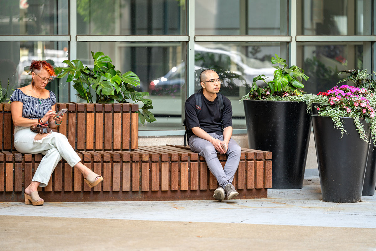 Images for Planters and bespoke seating help transform downtown Cleveland
