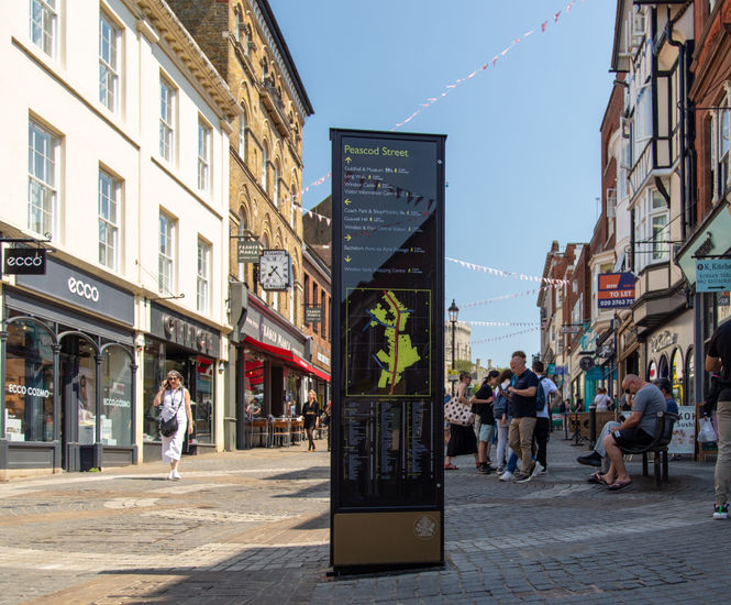 Removable, updatable wayfinding signage for Windsor town centre | Landmark
