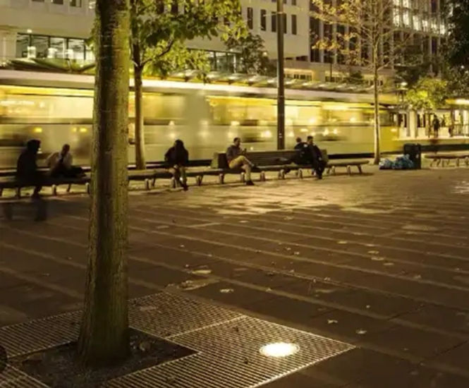 Stainless steel load-bearing tree grilles - St Peter's Square ...