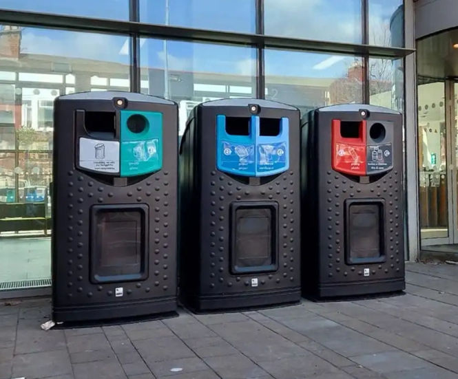 Leafield Envirobank Split 310 Recycling Bin | Leafield Environmental