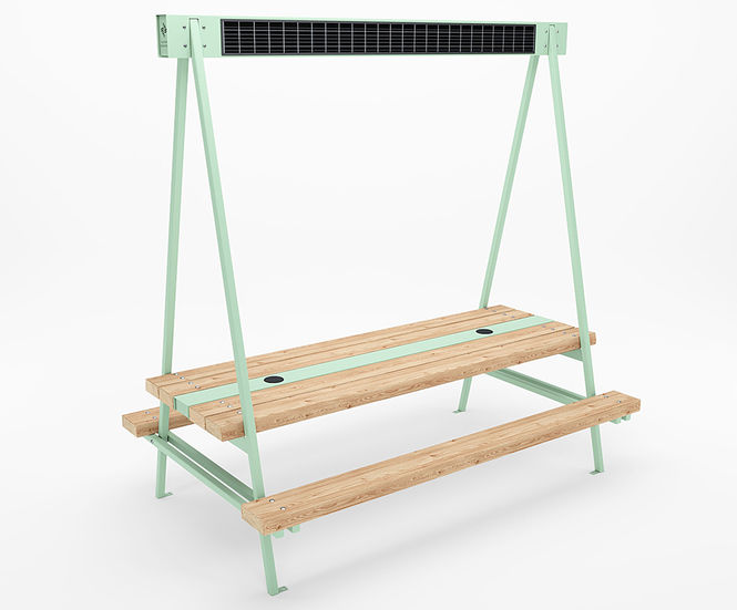 Meet picnic table with solar-powered lighting | Factory Furniture