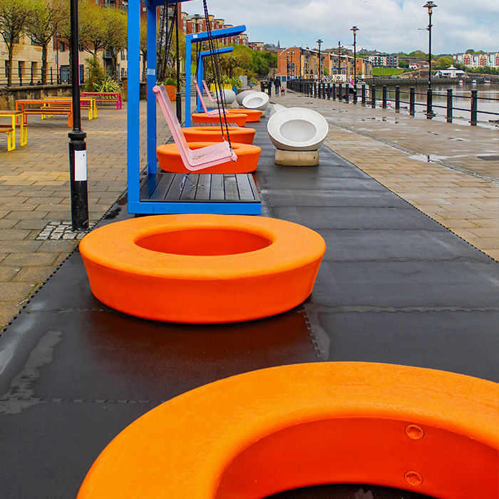 Images for Playful orange Loop Circle benches for Quayside Newcastle
