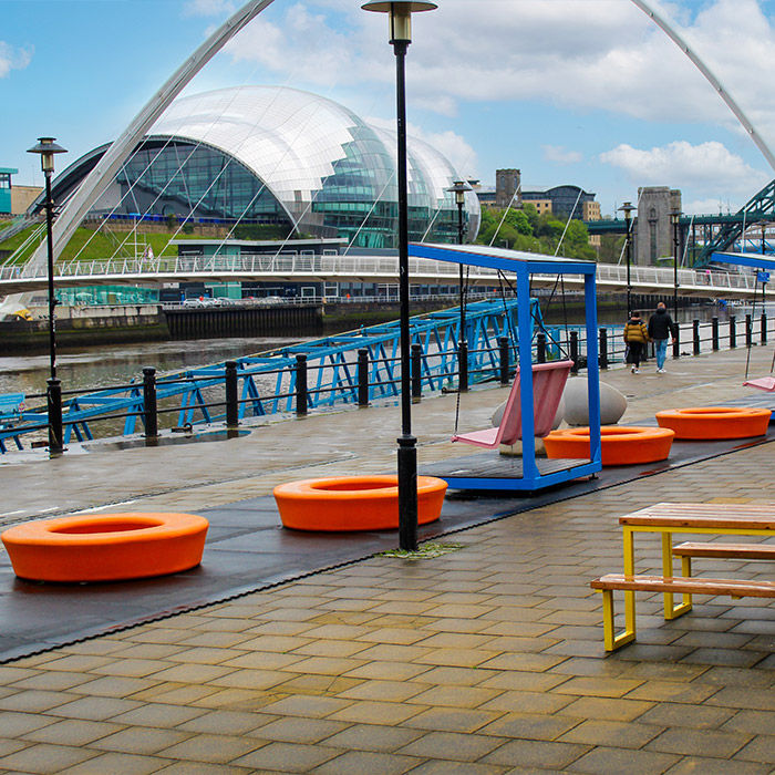 Images for Playful orange Loop Circle benches for Quayside Newcastle
