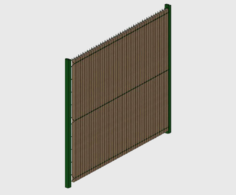 Exempla Timber - profiled rigid mesh fencing with timber infill | Images