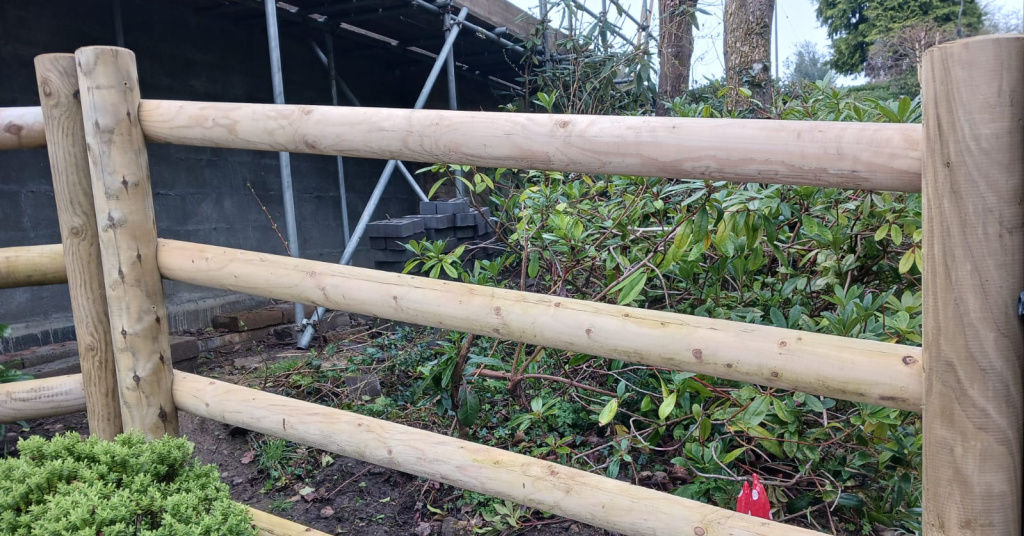 Images for Prestige redwood post and rail garden fencing