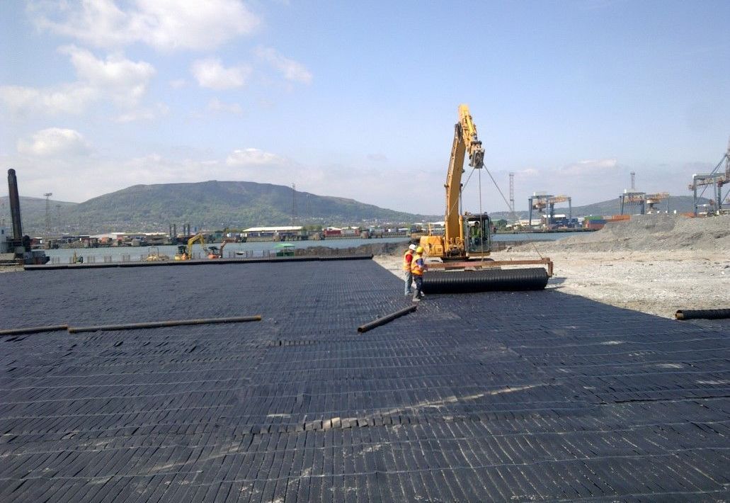 Images for High-strength geogrids stabilise wasteland at Belfast Harbour