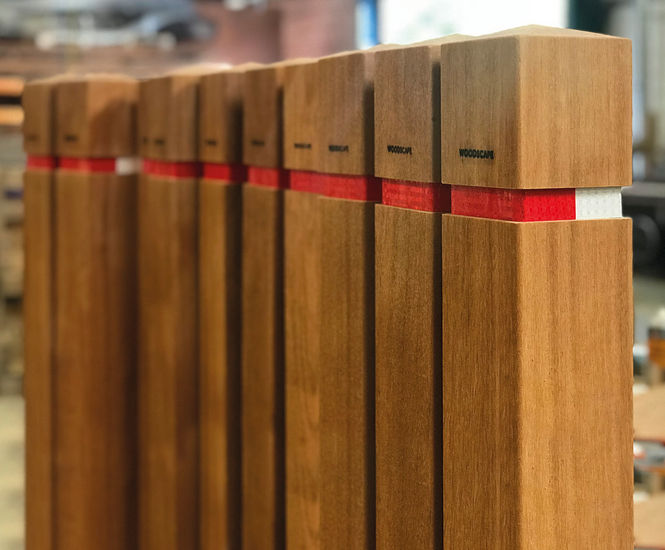 Square profile hardwood bollards | Woodscape