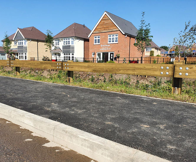 N2 BL01 timber-clad steel crash-rated barriers | Urban Fencing