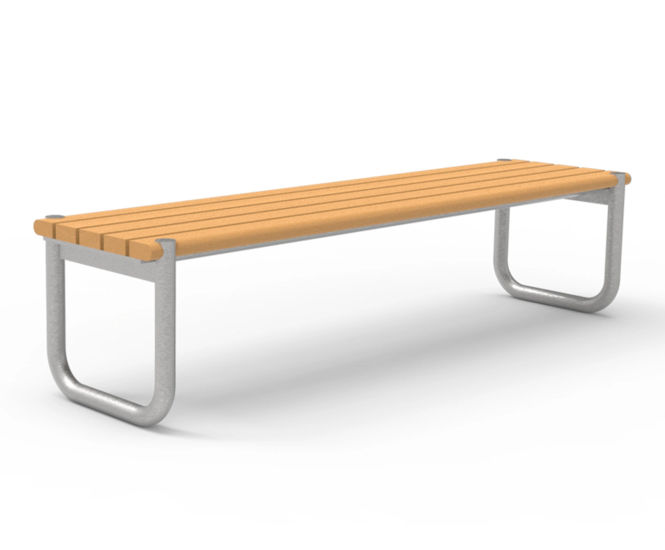 Tubular bench – no arm rests | Urban Street Furniture
