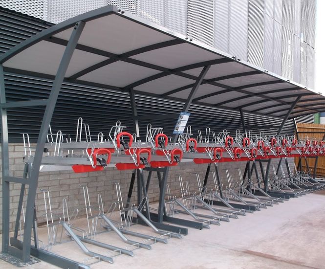 Easylift Premium gas-assisted two-tier cycle rack | Cyclepods