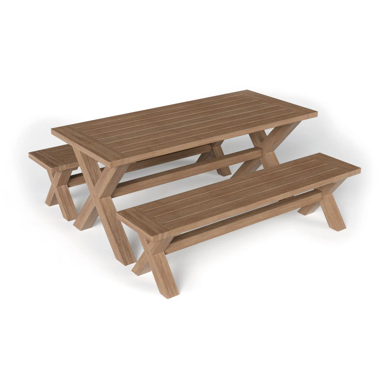 PicniX moveable timber picnic table and bench set | Images