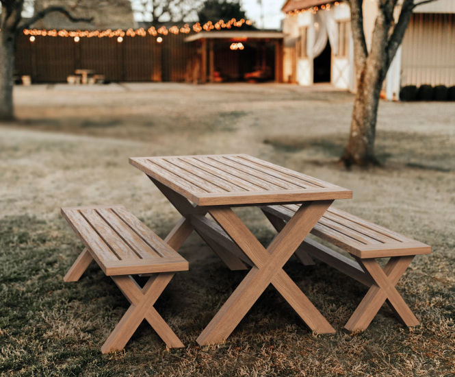 PicniX moveable timber picnic table and bench set | Woodscape
