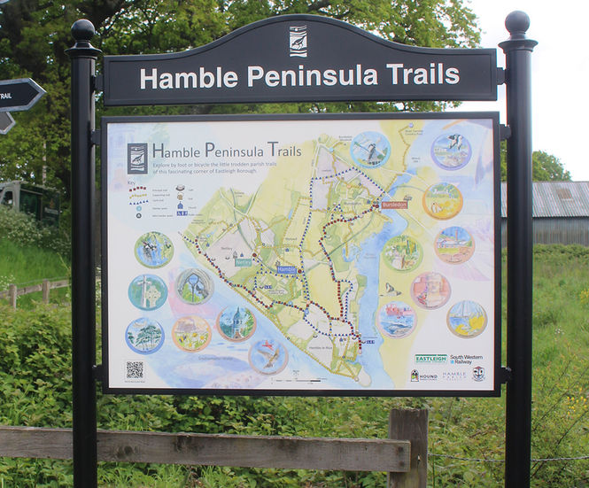 Vertically mounted metal interpretation signs | Shelley Signs