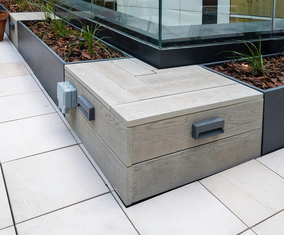 Images for Bespoke steel planters with composite wood seating - 120 ...