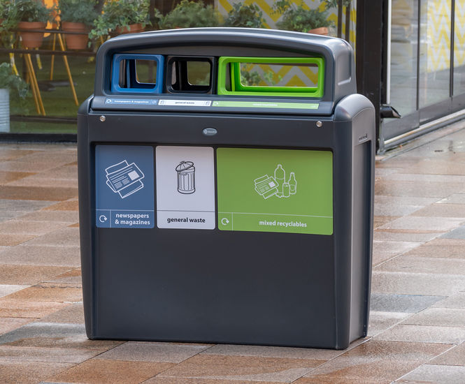 Nexus® Evolution City Quad recycling bin - 160L | Glasdon UK