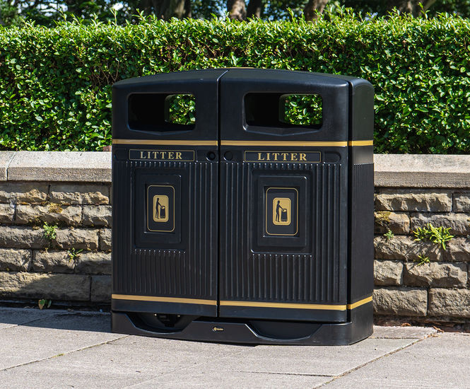 Jubilee Duo 220 double litter bin | Glasdon UK