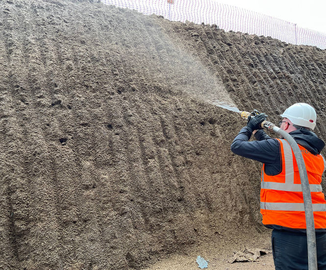 Nationwide hydroseeding for Rootlok retaining walls | GeoGrow