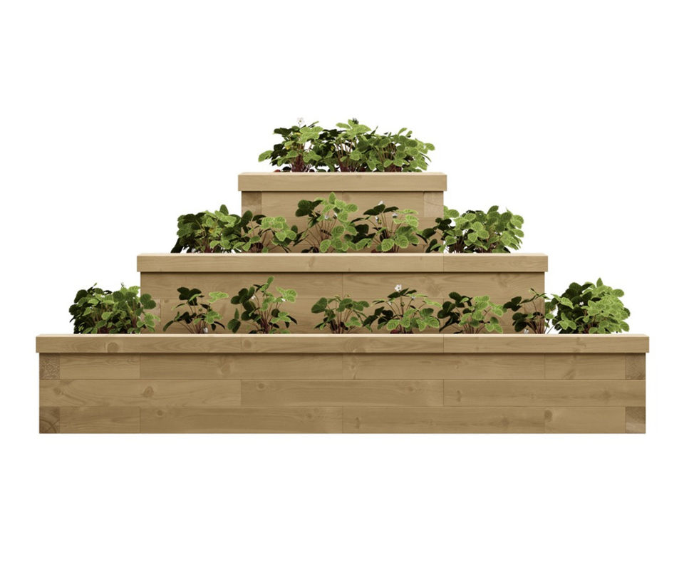 Images for Pyramid layered wooden raised planter