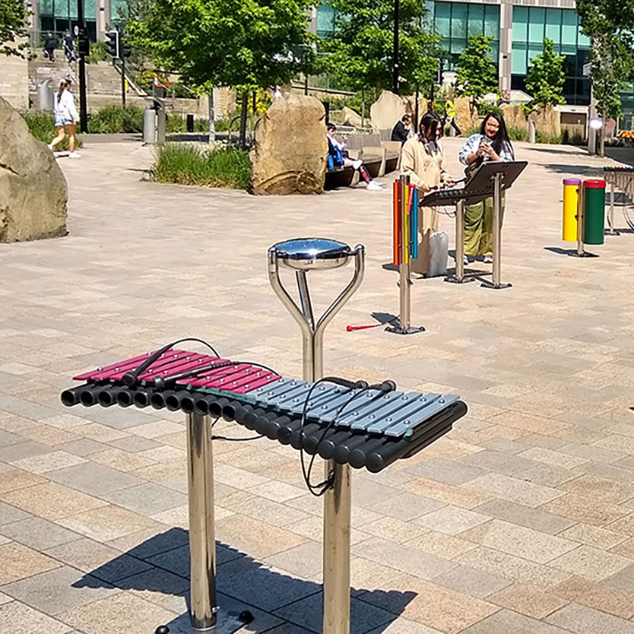 Instruments for outdoor musical pocket park - Sheffield | Images