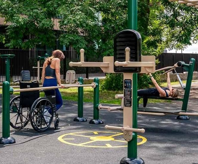 Accessible multi-user outdoor gym for Hammersmith Park | Fresh Air Fitness
