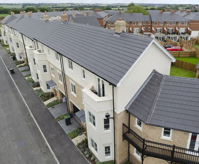 Riven Edgemere concrete roof slates for new housing development | Marley