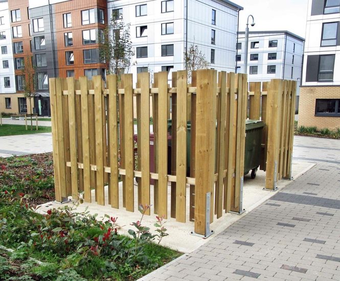 Sheldon timber bin store unit - SBS300 | Langley Design Street Furniture