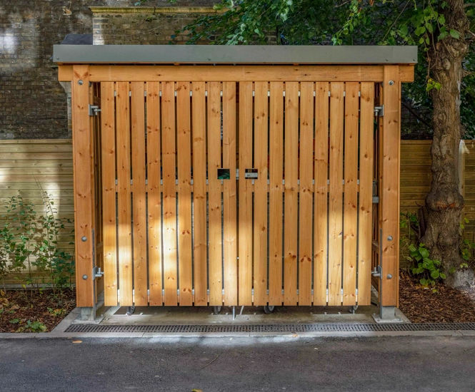 Sheldon timber bin store Unit - SBS304 | Langley Design Street Furniture