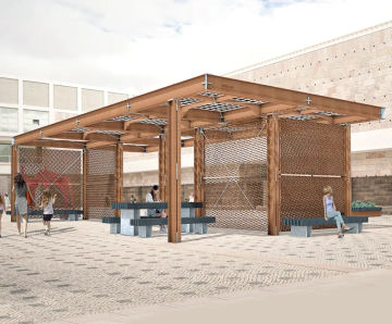 Steel roofed canopy shelters | EXTERNAL WORKS