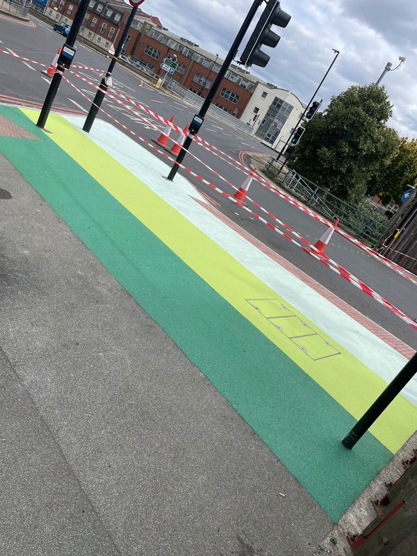 Coloured Surfacing for Road or Car Park Demarcation | Images