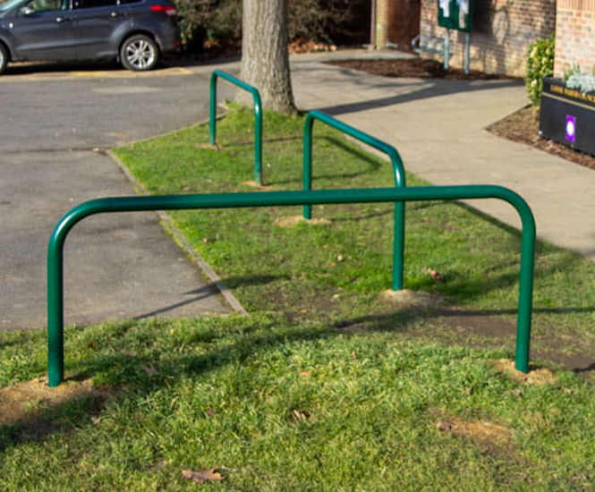 Hoop parking barrier / knee rail | Jacksons Fencing