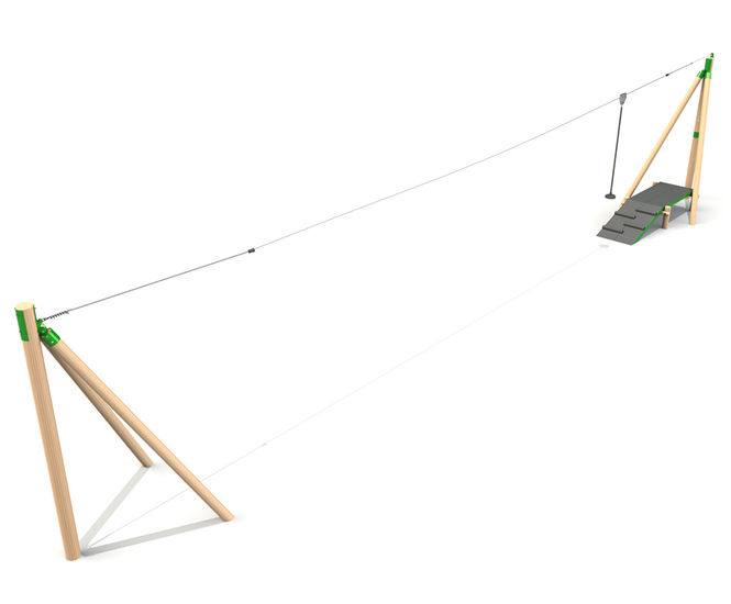 Timber runway zip wire - 20, 25, 30m | A E Evans