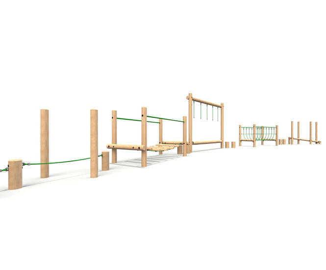 Timber Trail 7 timber-framed fitness equipment | A E Evans