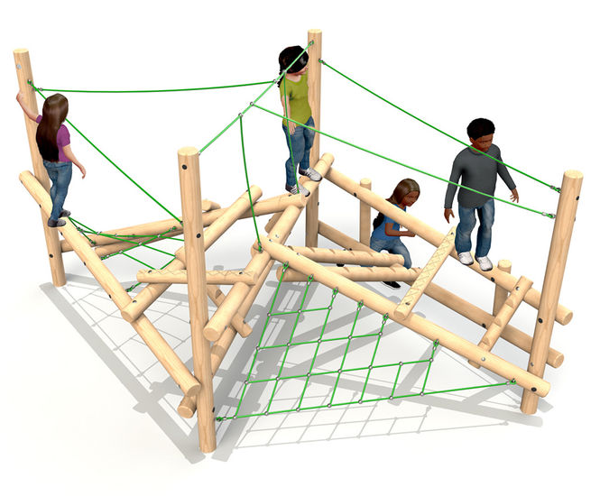 Clamber Stack Mezzo timber climbing frame | A E Evans