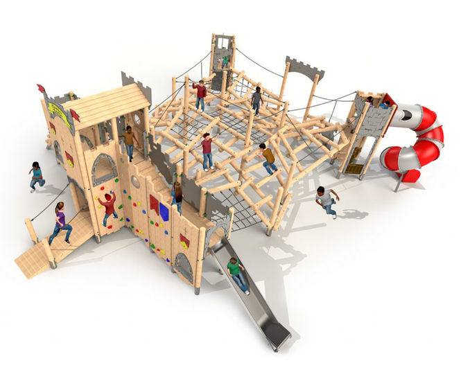 Clamber Tower - timber multiplay units | A E Evans