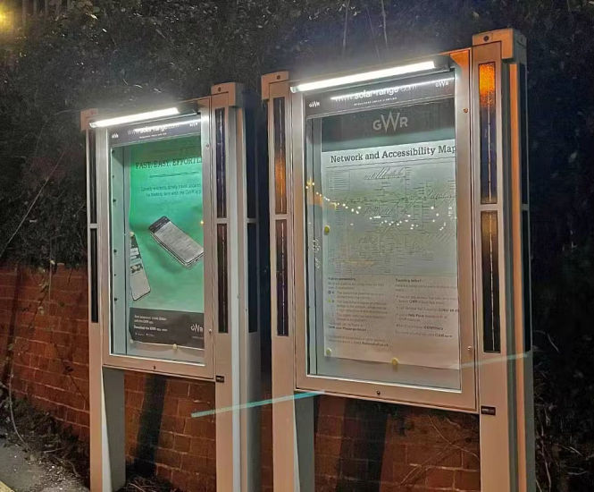 Solar boom light up poster cases for Network Rail | The Solar Range