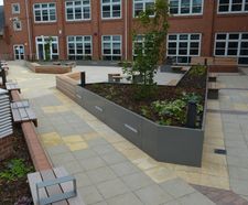 Courtyard planters and seating, Nottingham Trent University | Street Design