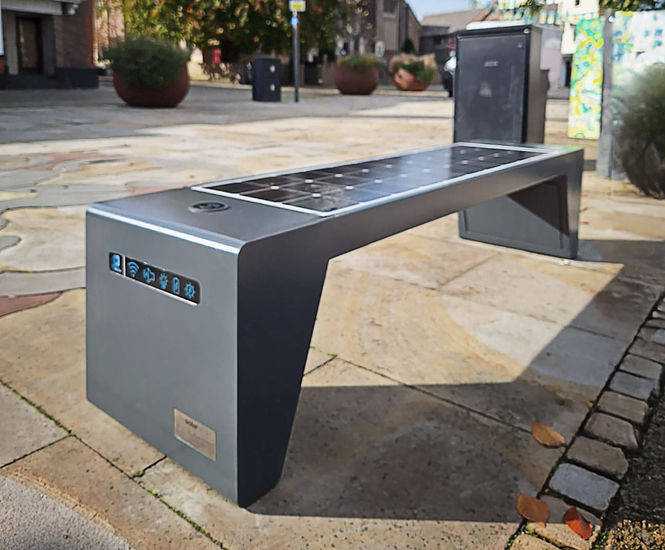 Blade - solar-powered smart bench with fast charging | The Solar Range