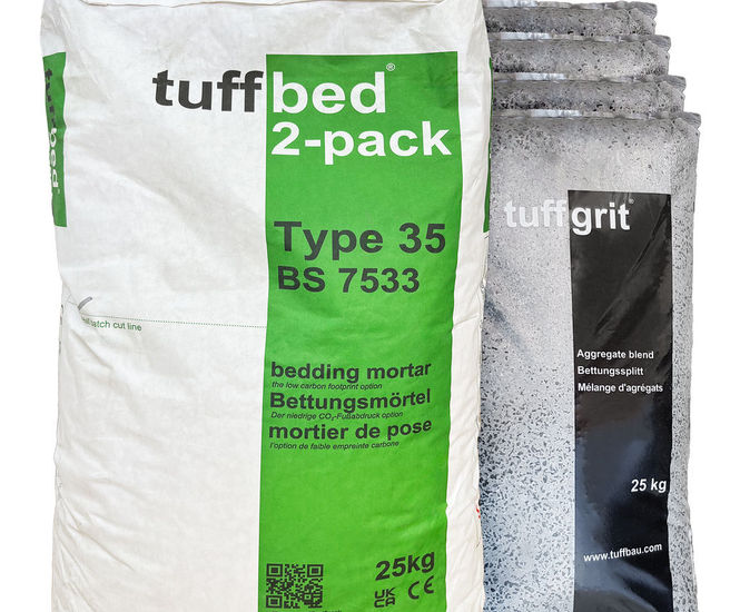 tuffbed: 2-pack Type 35 high-performance paving bedding mortar | Steintec