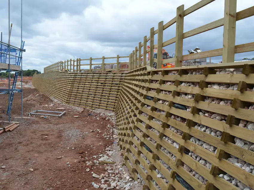Permacrib BBA-certfied timber crib retaining wall system | Images