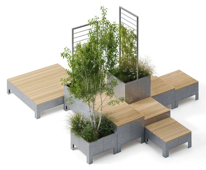 METRIC - modular seating and planter system | Factory Furniture