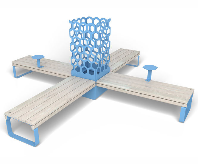 Rosenlund Square - benches with planter, trellis and tables | HAGS Park ...