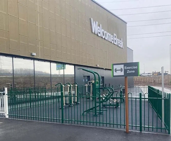 Outdoor gym installed for Welcome Break, Rotherham | Fresh Air Fitness
