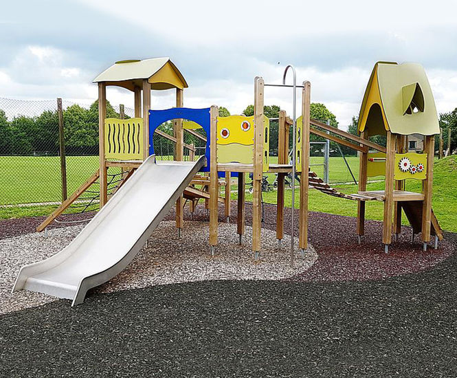 Sam play unit, solo - wood playground structure for outdoor play | eibe ...