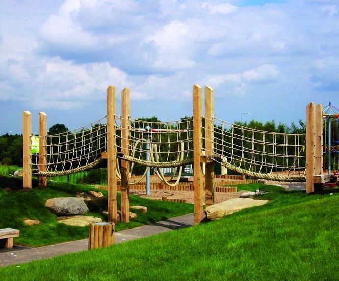 Jungle - playground rope bridge with 90mm running surface | Huck Play